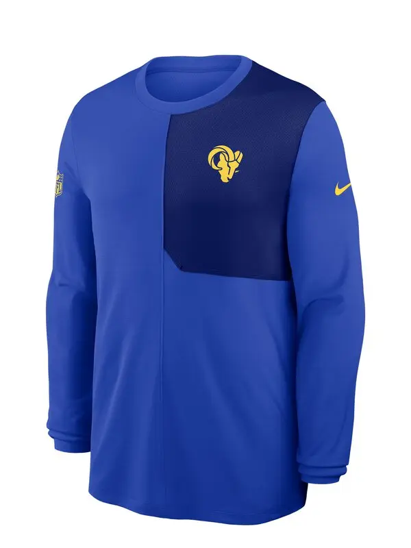 Nike Los Angeles Rams Sideline Coach Dri-fit Nfl Long-sleeve Top - Blue
