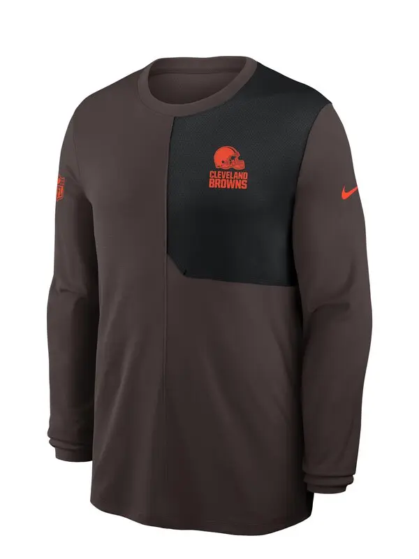 Nike Cleveland Sideline Coach Dri-fit Nfl Long-sleeve Top - Brown