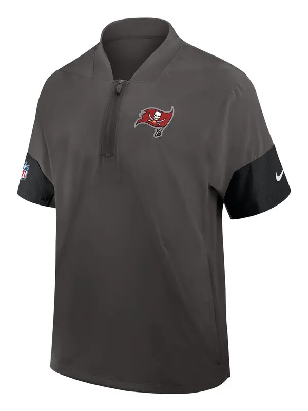 Nike Tampa Bay Buccaneers Sideline Coach Nfl 1/2-zip Short-sleeve Jacket - Grey