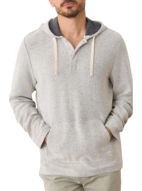 Marine Layer Portola Slub Organic Cotton Beach Hoodie - White/navy