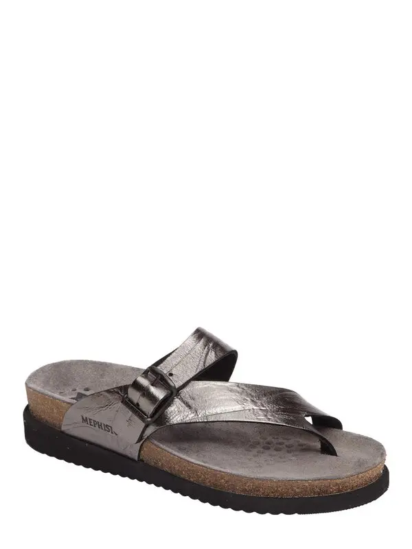 Mephisto Toe Loop Sandal - Grey Etna