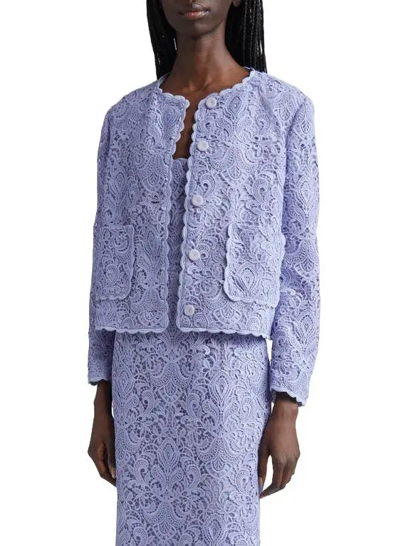 Etro Guipure Lace Cropped Jacket - Glicine 2