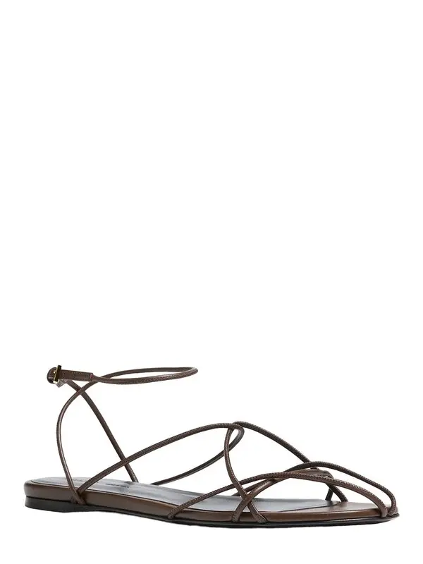 Khaite Loulou Leather Sandals - Brown
