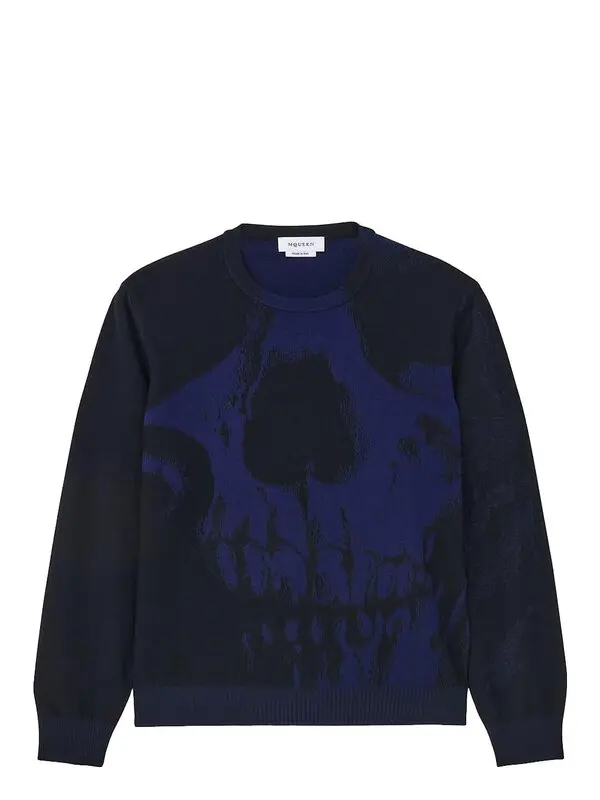 Alexander McQueen Exploded Skull Sweater - Blue/black