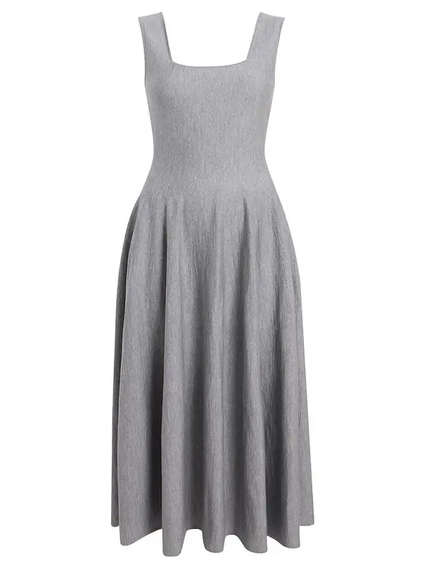 Khaite Jodie Square-neck Sleeveless Maxi Dress - Mercury