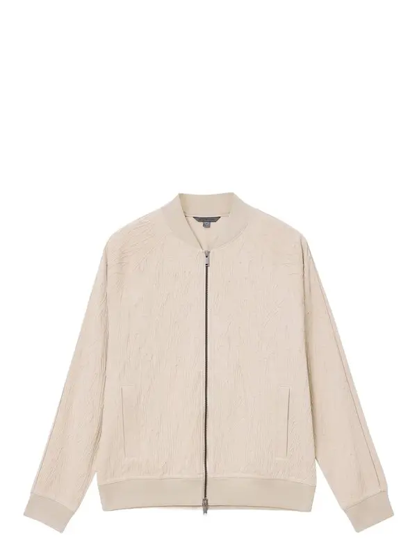 John Varvatos Tonal Embroidered Bomber Jacket - Sand