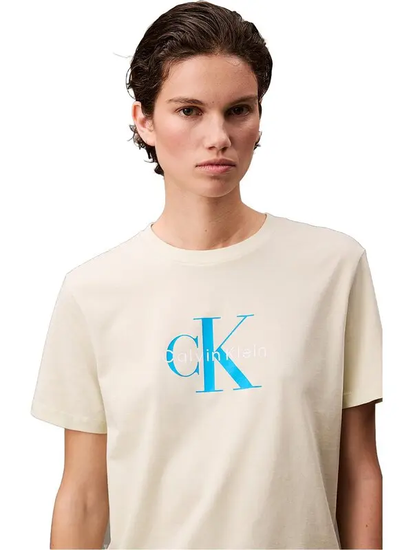 Calvin Klein Monogram Crewneck T-shirt - Aloe Wash