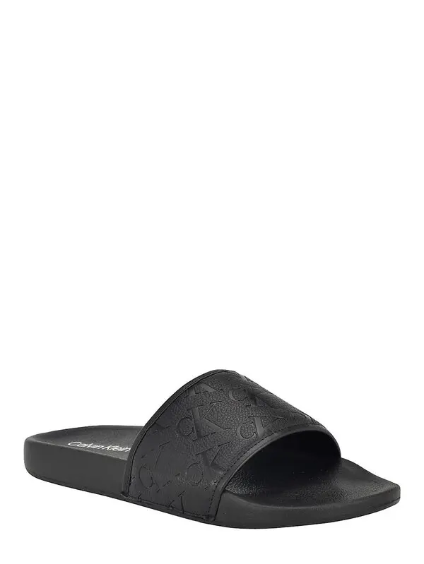 Calvin Klein Monogram Slides - Black