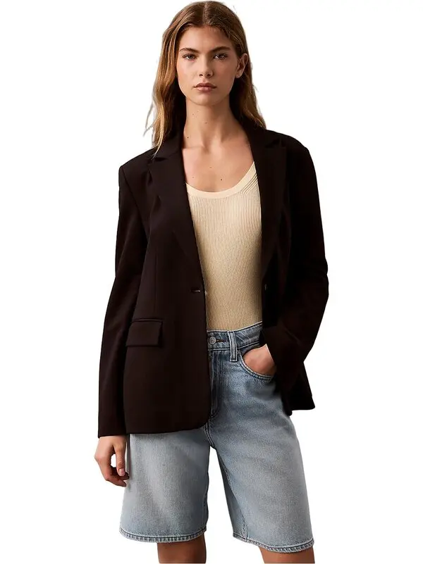 Calvin Klein Ponte Slim Blazer - Black