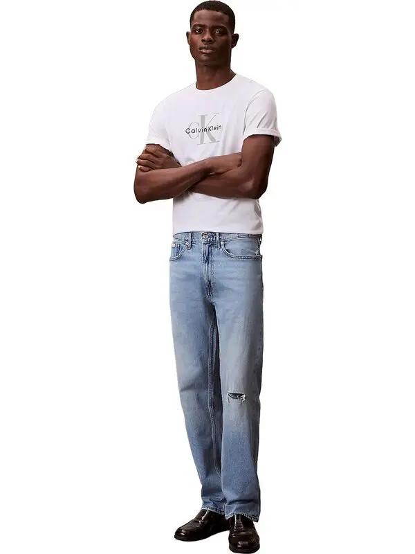 Calvin Klein Standard Straight Jeans With Monogram Logo - Abner