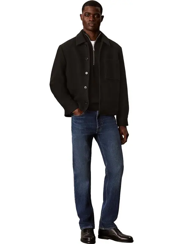 Calvin Klein Standard Straight Jeans With Monogram Logo - Maestro