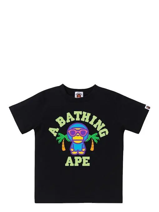 A BATHING APE Colors Milo College Summer Tee Shirt - Black