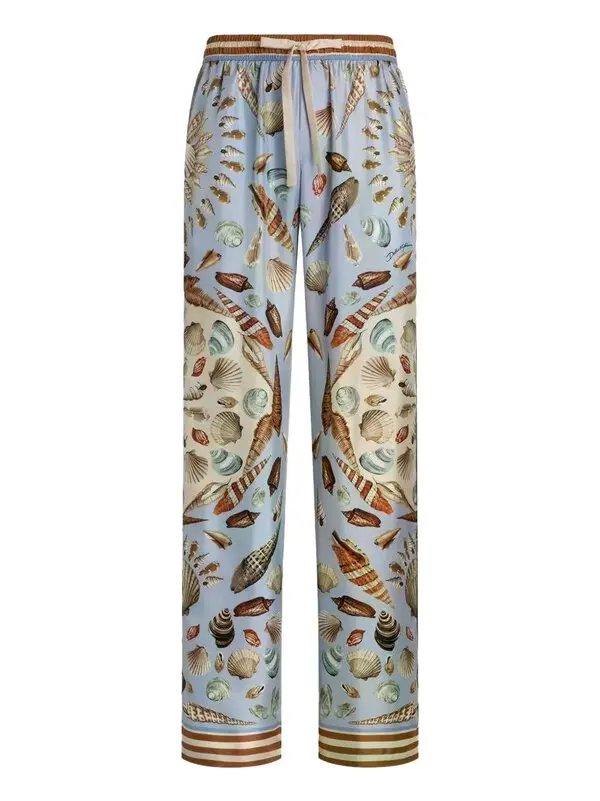 Dolce & Gabbana Shell-print Pajama Trousers - Blue
