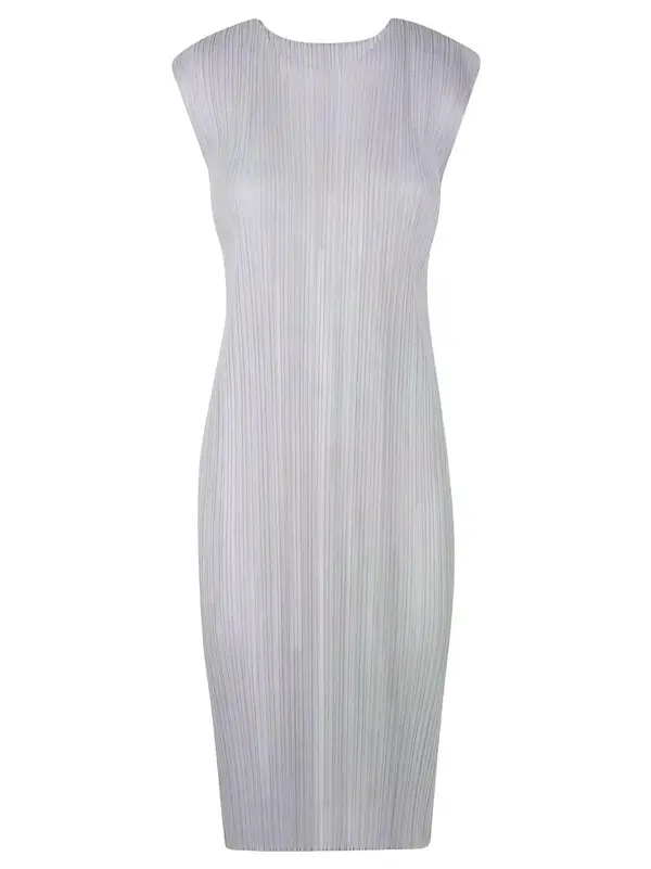 Issey Miyake Plissé-effect Midi Dress - Grey