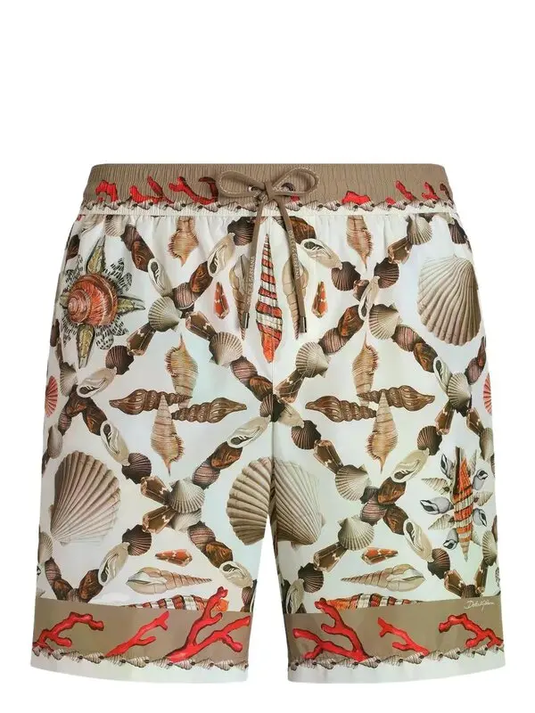 Dolce & Gabbana Printed Swim Shorts - Neutrals