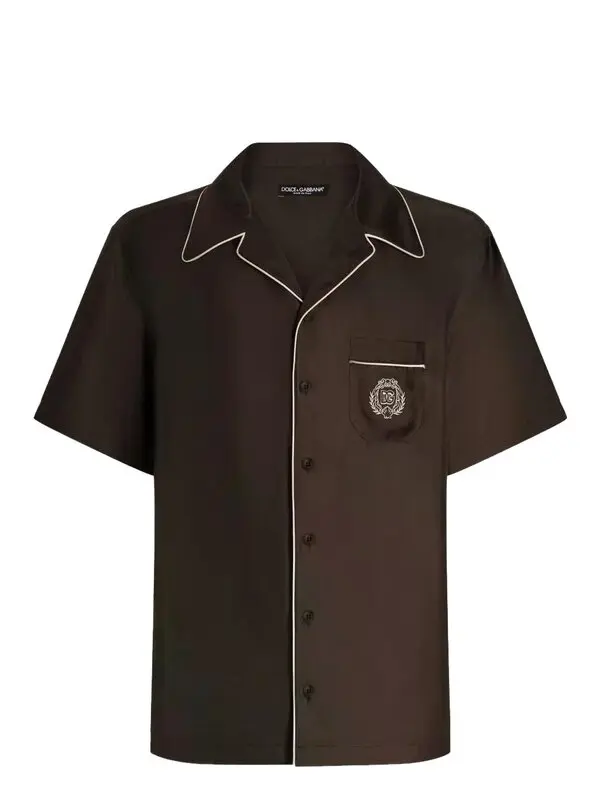 Dolce & Gabbana Collared Short-sleeve Shirt - Brown