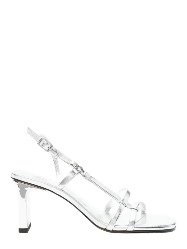 Maje 80mm Metallic Strappy Sandals - Silver