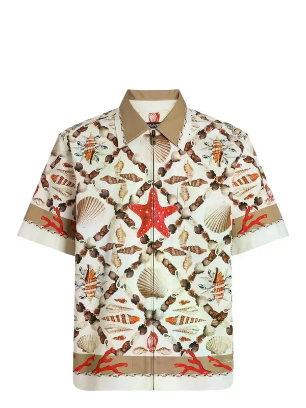 Dolce & Gabbana Shell-print Hawaii Shirt - White