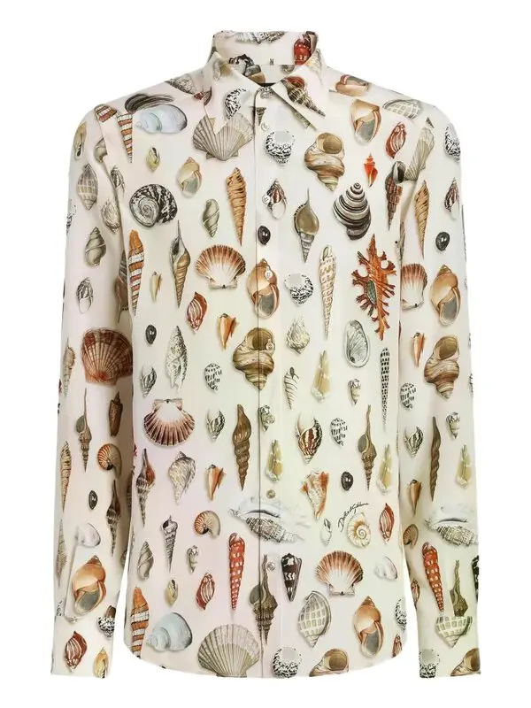Dolce & Gabbana Shell-print Martini Shirt - Neutrals