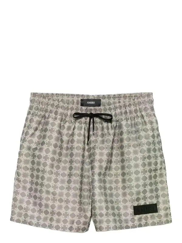 Amiri Graphic-print Swim Shorts - Neutrals