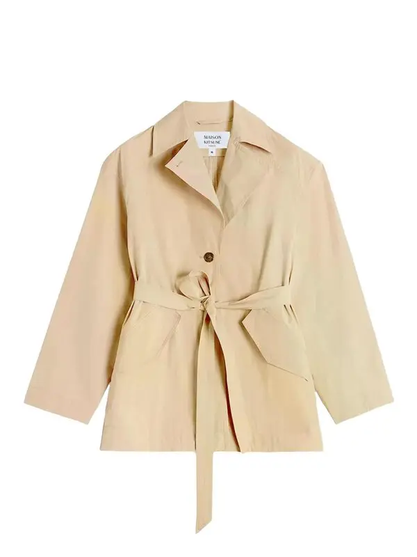 Maison Kitsuné Belted Trench Coat - Neutrals