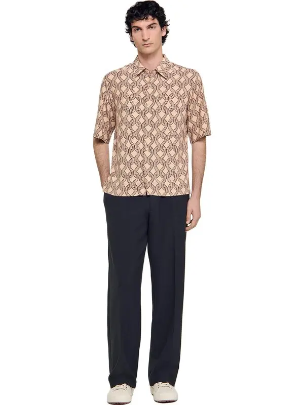 Sandro Loose-fit Rope Print Shirt - Butter Cream