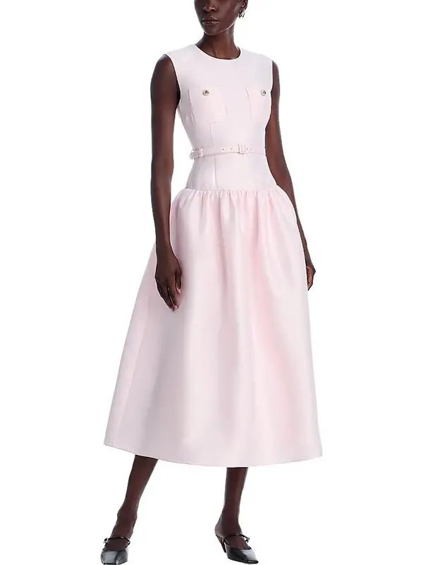 SELF-PORTRAIT Taffeta Midi Dress - Pink