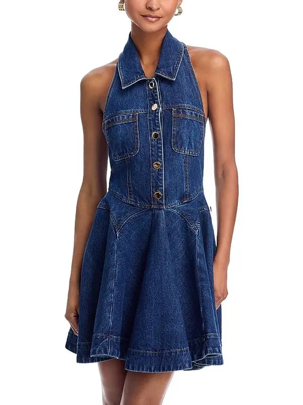 SELF-PORTRAIT Sleeveless Mini Dress - Blue