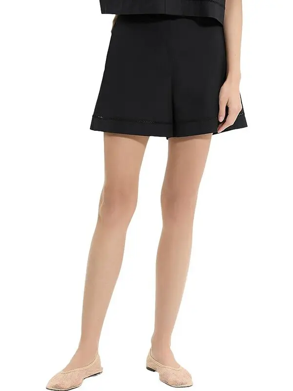 Theory Eyelet Trim Shorts - Black