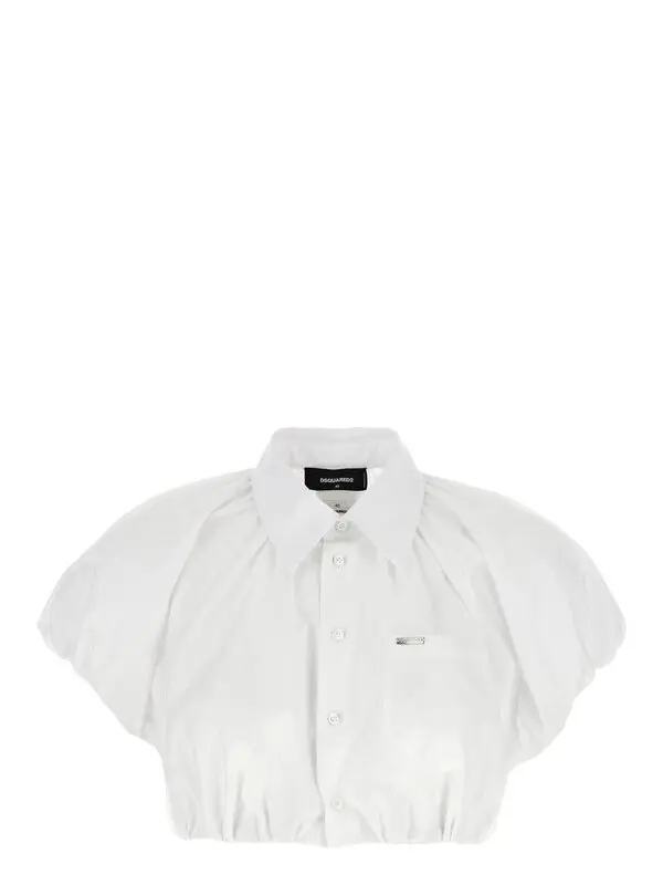 Dsquared2 Cropped Cotton Shirt - White