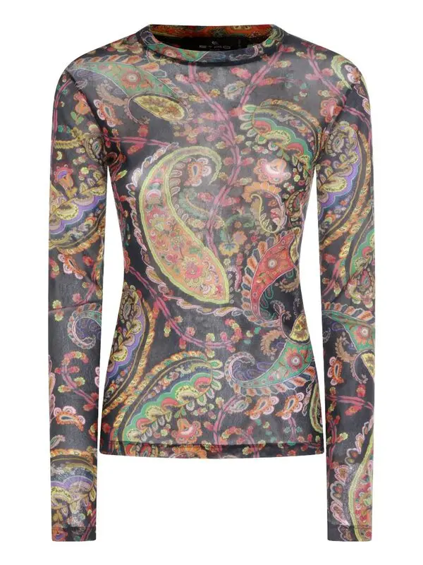 Etro Printed Top - Navy/multi
