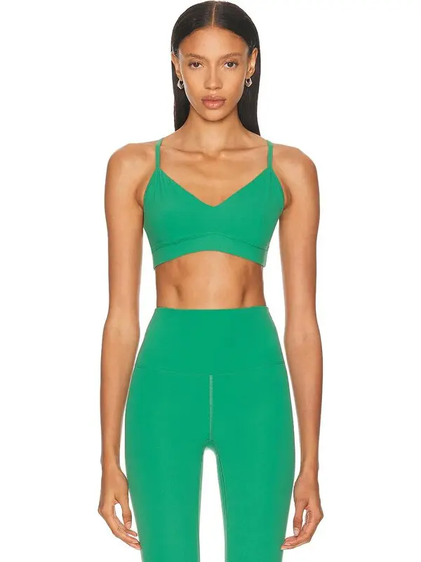 Year Of Ours Studio V Bralette In Green - Classic Green