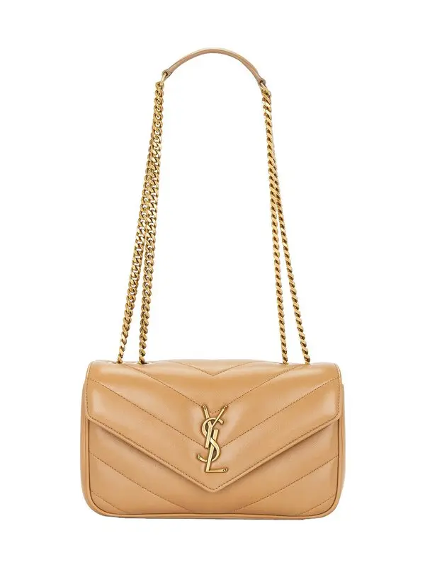 Saint Laurent Small Loulou Chain Bag - Natural Tan