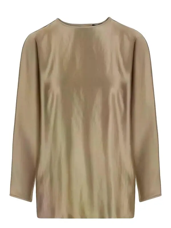 Giorgio Armani Satin-finish Long-sleeve Top - Neutrals