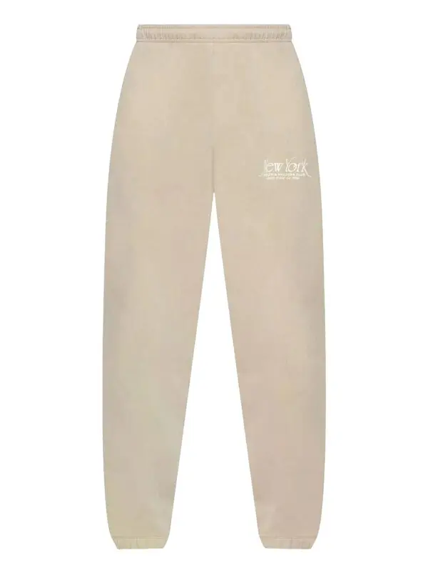 SPORTY & RICH Slogan-print Track Pants - Neutrals