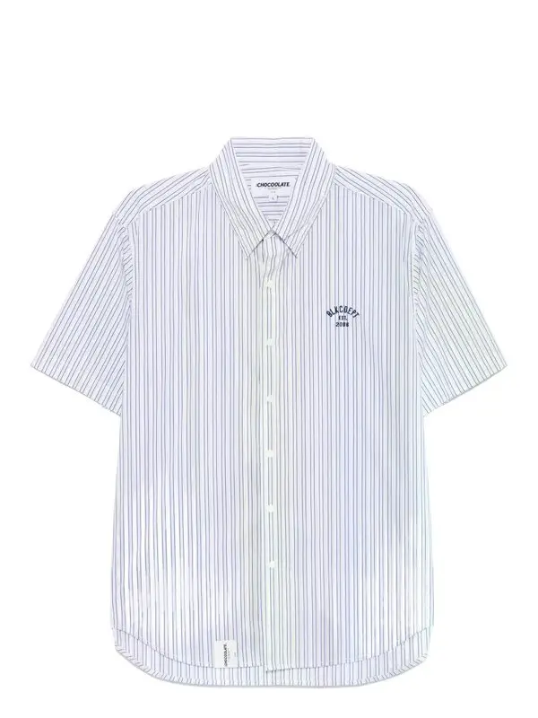 CHOCOOLATE Striped Short-sleeved Shirt - White