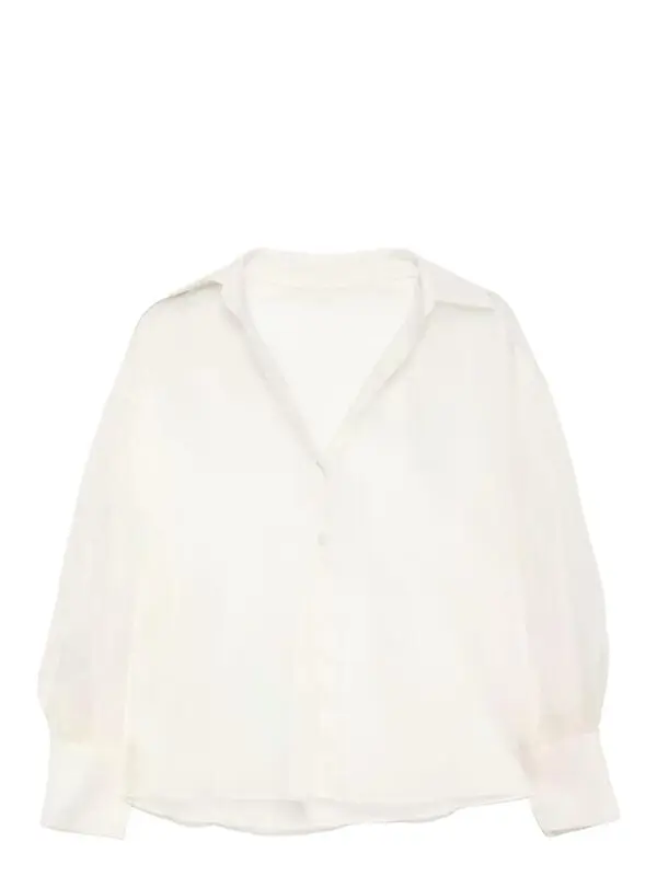 ISABEL SANCHIS Silk Long-sleeve Shirt - White