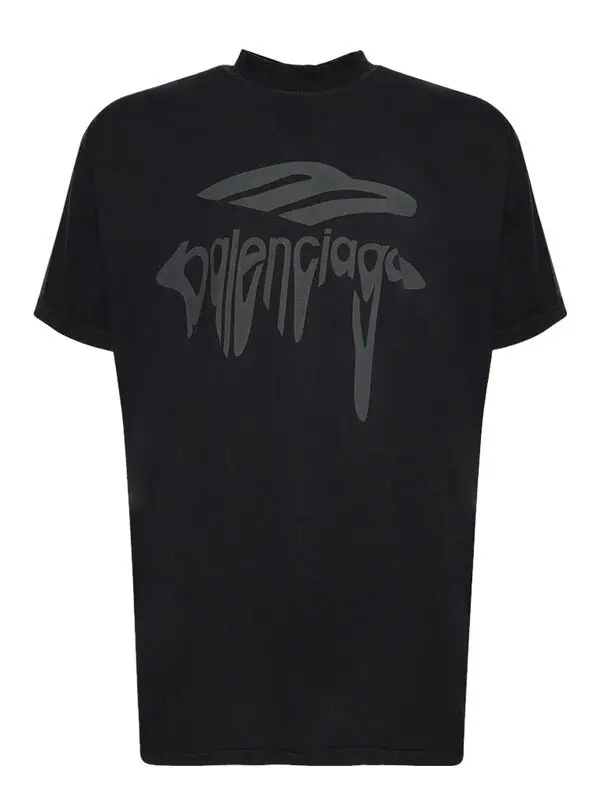 Balenciaga Oversized Tee - Faded Wash Black