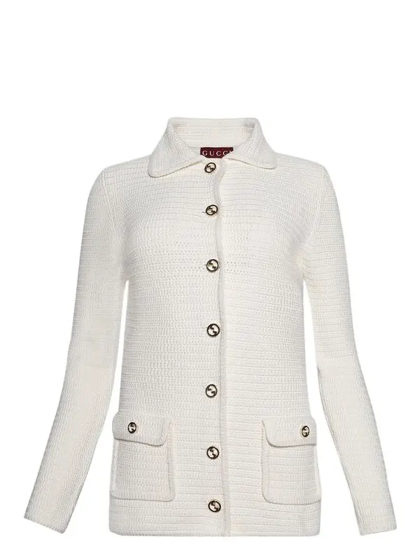 Gucci Crochet Knit Cardigan - White