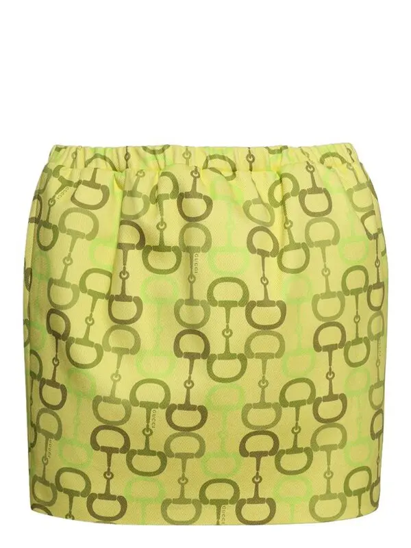 Gucci Horsebit Printed Mini Skirt - Green