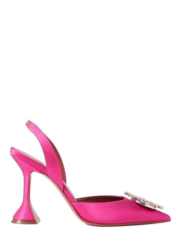 Amina Muaddi Begum 95 Crystal-embellished Slingback Pumps - Fuchsia