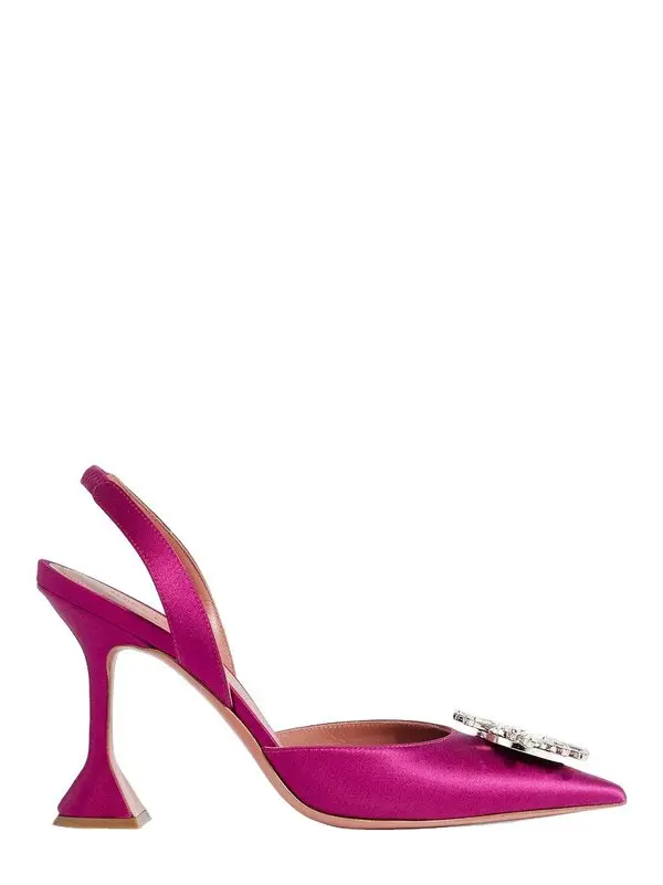 Amina Muaddi Begum 95 Crystal-embellished Slingback Pumps - Magenta