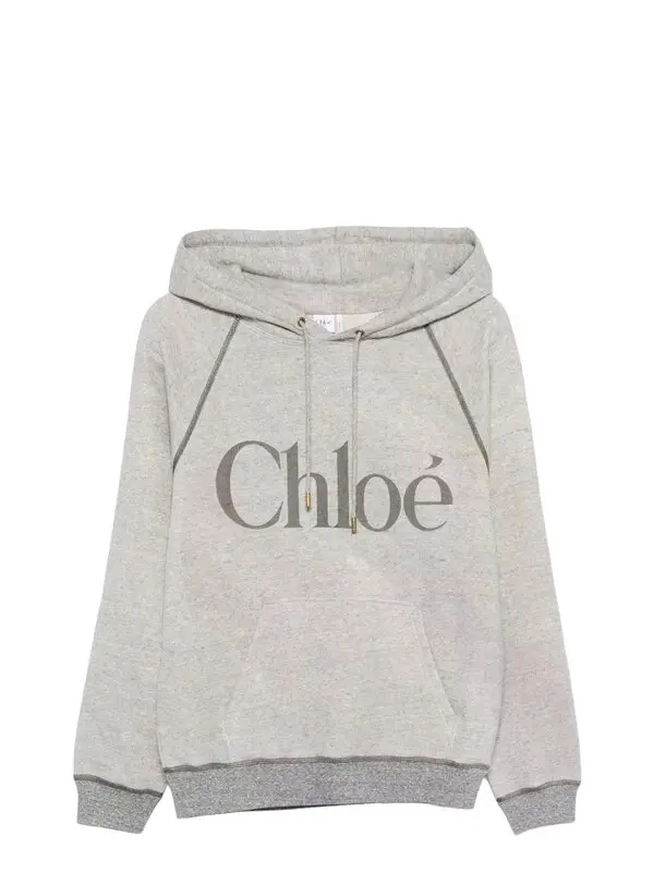 Chloé Logo-print Hoodie - Grey