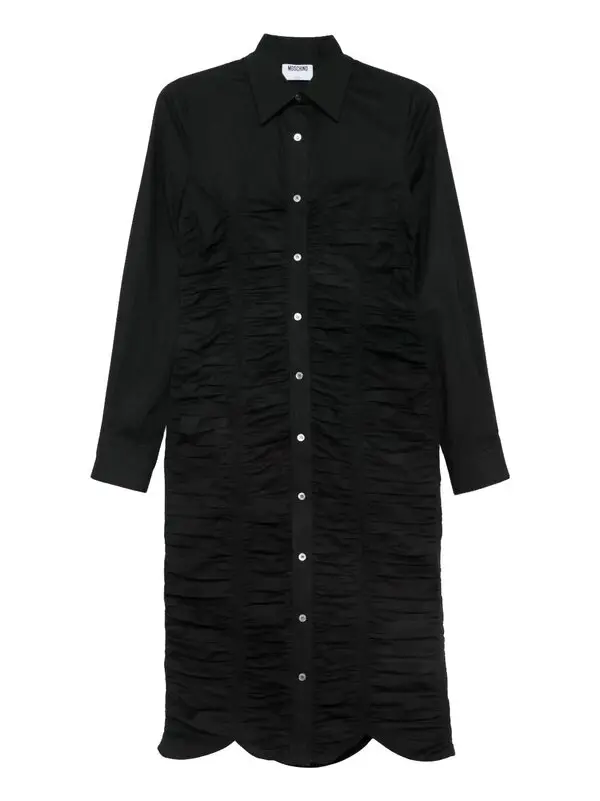 Moschino Ruched Shirt Dress - Black