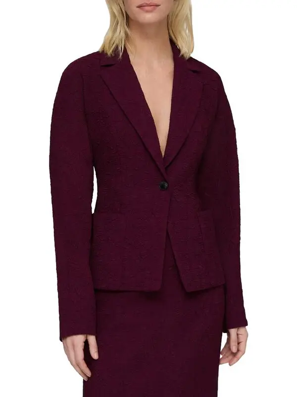Lafayette 148 New York Matelassé Jacquard Pintuck Back Blazer - Violet Ash
