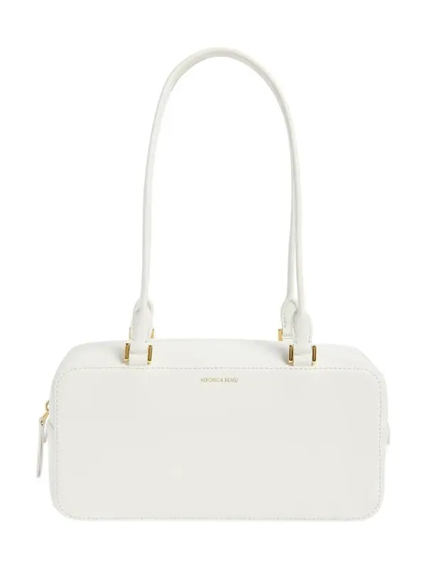 Veronica Beard Boxy Leather Shoulder Bag - Off White