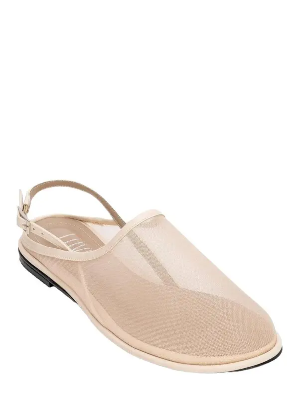 PROLOGUE SHOES Shen Mesh Sandals - Beige Faux Leather