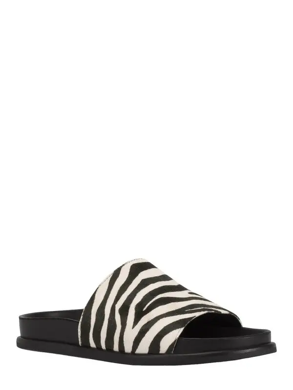 VAGABOND SHOEMAKERS Effie Genuine Calf Hair Slide Sandal - Black/white