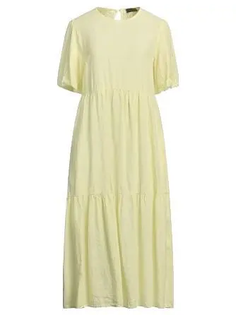 Peserico Linen Midi Flared Dress - Yellow