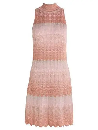 Missoni Mini Metallic Knit Dress - Orange